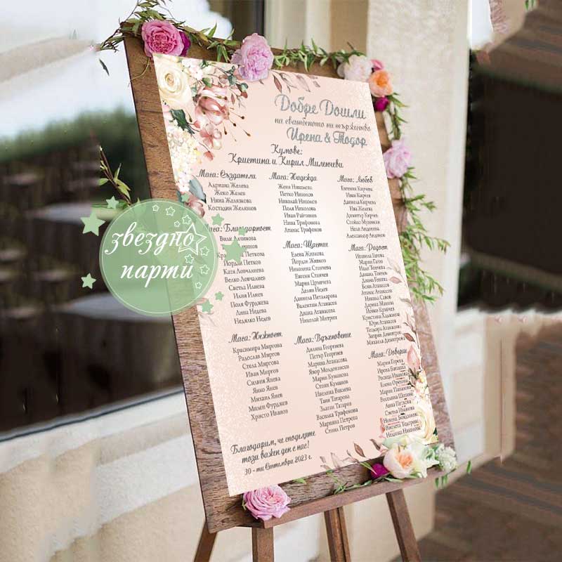 РАЗПРЕДЕЛИТЕЛНО ТАБЛО ЗА ГОСТИ – Zvezdno Party